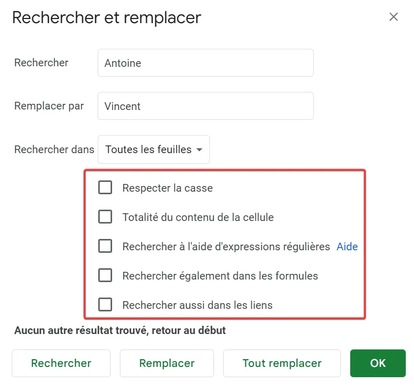 Comment faire une recherche dans Google Sheets